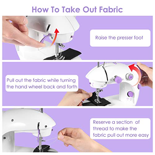 Portable Sewing Machine with Extension Table and Light,Mini Household Electric Handheld Sewing Machine with Upgraded,Two Threads Double Speed Double Switches,Electric Sewing Machine Easy to Use for Kids,Beginners and DIY