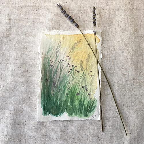 Watercolor Paper - 6 X 4 inches - Mixed Media Watercolor Paper - 200 GSM Thick Deckle Edge Virgin Cotton Handmade Paper - Off White