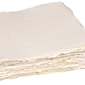 Watercolor Paper - 6 X 4 inches - Mixed Media Watercolor Paper - 200 GSM Thick Deckle Edge Virgin Cotton Handmade Paper - Off White