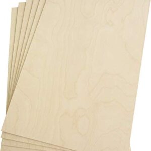 Premium Baltic Birch Plywood,3 mm 1/8"x 12"x 18" Thin Wood 6 Flat Sheets with B/BB Grade Veneer for DIY Arts and Crafts,Woodworking,Scroll Sawing Projects,Painting,Drawing,Laser Cutting Projects