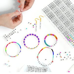 ARTDOT Letter Beads for Jewelry Bracelets Making, 1400 PCS 28 Styles Alphabet Smiley Face Heart Beads kit Crafts for Girls