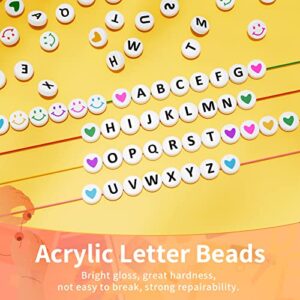 ARTDOT Letter Beads for Jewelry Bracelets Making, 1400 PCS 28 Styles Alphabet Smiley Face Heart Beads kit Crafts for Girls