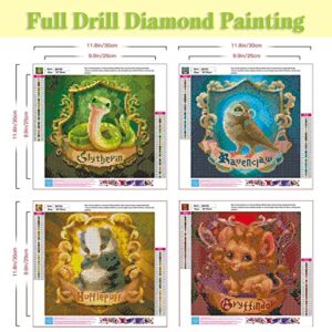 Tiwabb 4 Pack Diamond Painting Kits-5D Diamond Painting for Adults Kids- DIY Diamond Art Kits Full Drill Diamond Dots Paintings with Diamonds Gem Art and Crafts for Adults Wall Decor 11.8x11.8inch