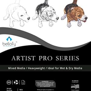 Bellofy Multimedia Sketchbook 100 Sheets | Mixed Media Paper for Drawing & Painting | Drawing Paper for Artists, Beginners & Kids | Sketchbook Mixed Media for Acrylic, Watercolor, Graphite & More