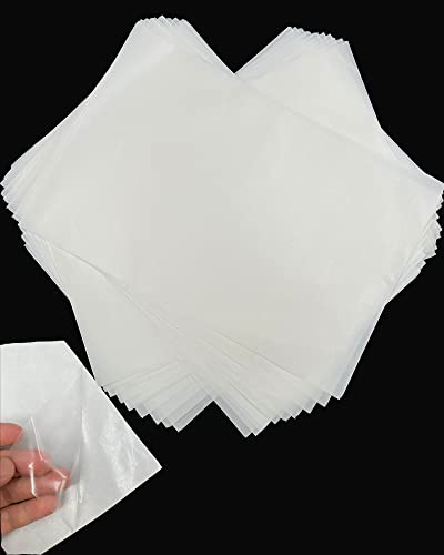 PLANTIONAL Double Sided Iron On Adhesive Sheets: 20 PCS Heavy Weight A4 Size Double-Sided Press-on Patch Heat Melt Fabric Glue Sheet Permanent Fusible Adhesive Sheets