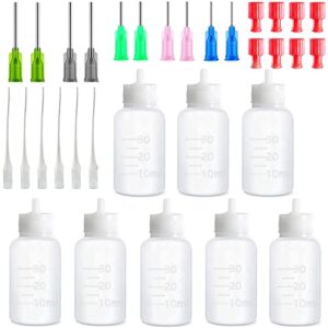 habeuniver 30milliliter precision applicator bottle with blunt tip needle and cap|14ga 16ga 18ga 20ga 22ga blunt needles|oil dropper bottle, glue applications, acrylic painting, 8 pcs