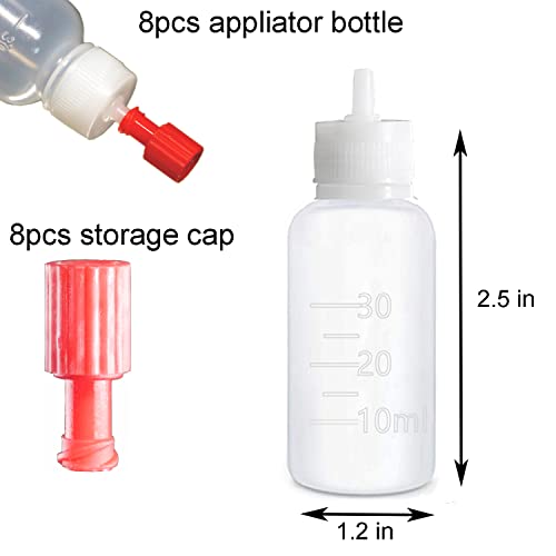 HaBeuniver 30Milliliter Precision Applicator Bottle with Blunt Tip Needle and Cap|14ga 16ga 18ga 20ga 22ga Blunt Needles|Oil Dropper Bottle, Glue Applications, Acrylic Painting, 8 Pcs