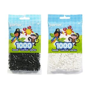 perler bead bag, bundle of black and white