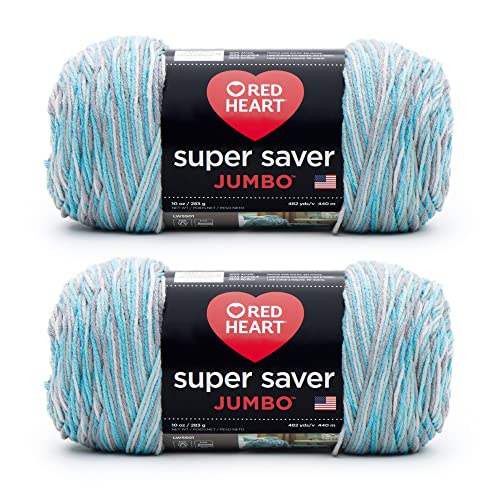 Red Heart Super Saver Jumbo Icelandic Yarn - 2 Pack of 283g/10oz - Acrylic - 4 Medium (Worsted) - 482 Yards - Knitting/Crochet