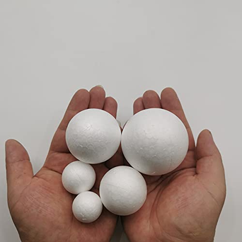 50 Pack Craft Foam Balls, 5 Sizes(1-2.4 Inches),White Polystyrene Smooth Round Balls, Foam Balls for Arts and Crafts, Christmas, DIY Craft for Home, Supplies School Craft Project and Holiday Party。