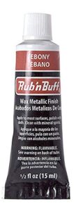 amaco rub n buff wax metallic finish – rub n buff ebony 15ml tube – versatile gilding wax for finishing furniture antiquing and restoration – rub and buff colors single tube