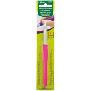 clover 1055/l amour crochet hook, size l/8.0mm