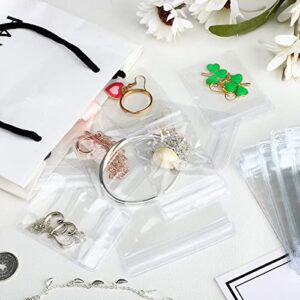 160 Pieces Self Seal Jewelry PVC Bags Plastic Anti Tarnish Jewelry Storage Bags Clear Jewelry Organizer Bag Jewelry Pouches Small Zipper Bags for Holding Earring Ring Necklace Jewelry, 5 Sizes