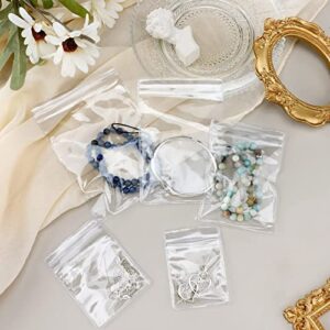 160 Pieces Self Seal Jewelry PVC Bags Plastic Anti Tarnish Jewelry Storage Bags Clear Jewelry Organizer Bag Jewelry Pouches Small Zipper Bags for Holding Earring Ring Necklace Jewelry, 5 Sizes