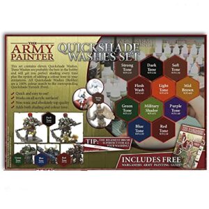 The Army Painter 11 Nontoxic Miniature Paint Washes in Dropper Bottles - Rich Pigment Fluid Acrylic Paint Washes Miniature Painting Kit, Liquid Acrylic Paint Set - Warpaint Quickshade Wash Set