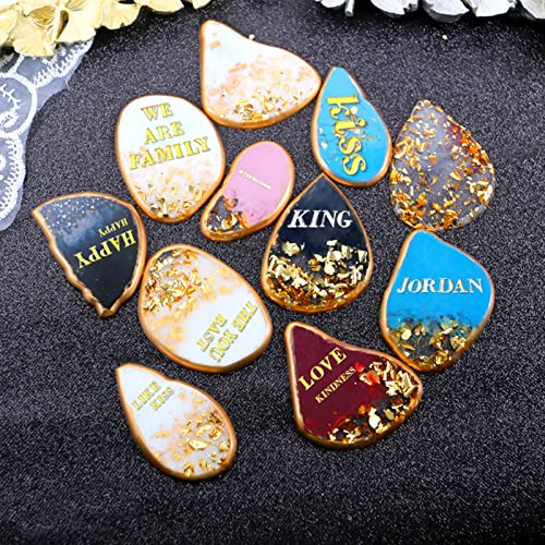 Letter Resin Stickers, AIERSA Small Letter Stickers for Resin Scrapbook Supplies, Alloy Alphabet Number Stickers, Self Adhesive, Glitter Gold and Silver, 3mm and 4.5mm Tall, 12 Sheets