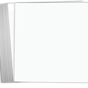 Hamilco White Cardstock Scrapbook Paper 12x12 Heavy Weight 100 lb Cover Card stock – 25 Pack