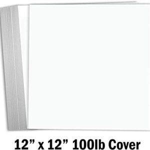 Hamilco White Cardstock Scrapbook Paper 12x12 Heavy Weight 100 lb Cover Card stock – 25 Pack