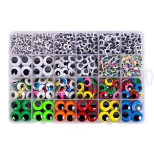 1620pcs googly wiggle eyes self adhesive, for craft sticker eyes multi colors and sizes for diy by zzyi