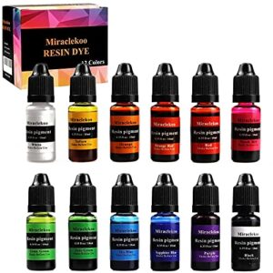 12 colors epoxy resin color dye colorant liquid epoxy resin pigment,10ml each,translucent