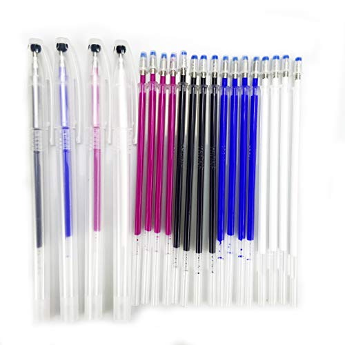 4 Piece Set,Heat Erasable Fabric Marking Pens with 16 Refills,4 Colors Heat Erasable Pens for Quilting, Sewing and Dressmaking