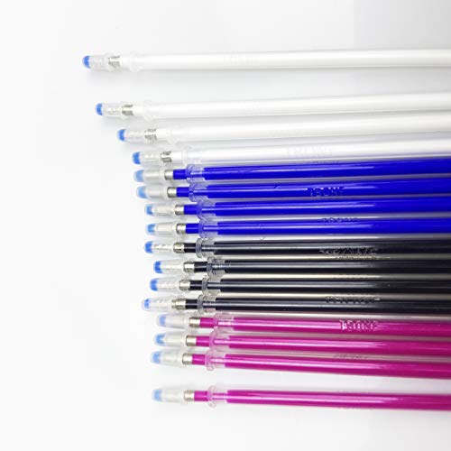 4 Piece Set,Heat Erasable Fabric Marking Pens with 16 Refills,4 Colors Heat Erasable Pens for Quilting, Sewing and Dressmaking