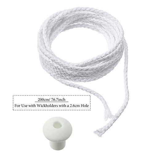 6.56 Feet Oil Lamp Wicks Replacement Braided Round Candle Wick for Oil Lamps and Candles, DIY Handmade Candle Making Supplies (2.6 mm/ 0.1 Inch)