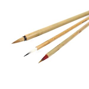 Shanlian Hubi Writing Brush Chinese Calligraphy Brush Set Kanji Japanese Sumi Painting Drawing Brushes 10 Piece/Set+Roll-up Bamboo Brush Holder