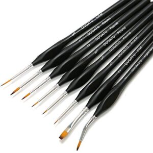 dugato fine detail paint brush set, 8pcs tiny professional micro miniature painting brushes kit with ergonomic handle for acrylic, oil, watercolor, art, scale model, face, paint by numbers (viii)