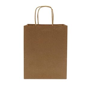 Prime Line Packaging - 8x4x10 Inch 100 Pack Kraft Paper Bags, Brown Gift Bags with Handles, Small Craft Shopping Bags in Bulk for Boutiques, Small Business, Retail Stores, Gifts & Merchandise