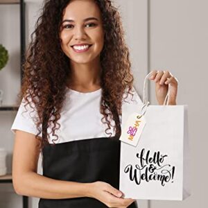 MESHA White Paper Bags with Handles,100 Pcs Kraft Paper Bags for Small Business; 5.25x3.75x8 White Small Gift Bags with Handles Bulk,Premium Paper Gift Bags,small Paper shopping bags，