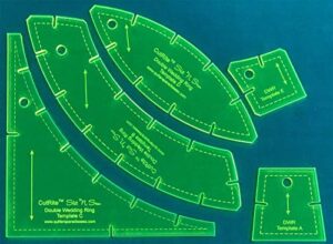 quilter’s paradise slit n sew double wedding ring set templates – acrylic, none