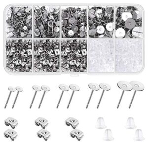 earring posts and backs, shynek 1800pcs earring making supplies with stainless steel earring posts and earring backs for studs, earring making kit for diy earrings and jewelry making