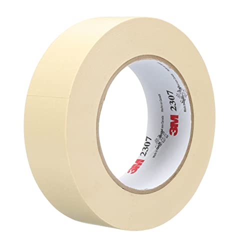 3M Masking Tape 2307, Tan Color, General Purpose, Rubber Adhesive, Crepe-Paper Backing, 24 mm x 55 m, 5.2 mil, 1 Roll