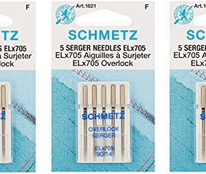 ELX705 Serger Needles -Size 14/90 5/Pkg (3 Pack)