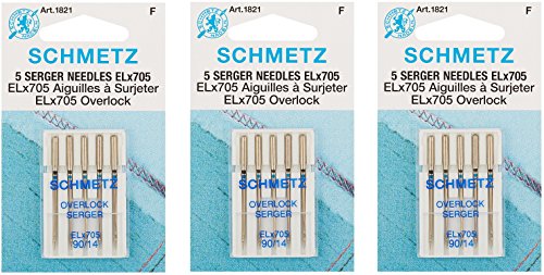 ELX705 Serger Needles -Size 14/90 5/Pkg (3 Pack)