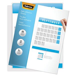 fellowes laminating sheets self adhesive 9×12 3 mil gloss 50 pack (5221502)