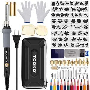 96pcs wood burning kit, professional wood burner pen tool, creative tool set adjustable temperature woodburner for embossing/carving,suitable for beginners,adults