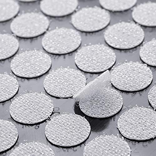 1008pcs Self Adhesive Dots ,2/5" 10mm Diameter Sticky Dots Back Coins Hook and Loop Tapes White Classroom Office Home