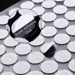 1008pcs Self Adhesive Dots ,2/5" 10mm Diameter Sticky Dots Back Coins Hook and Loop Tapes White Classroom Office Home