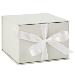 hallmark 7″ ivory pearl gift box with lid and shredded paper fill for weddings, mothers day, bridesmaids gifts, engagements, bridal showers, graduations, christmas, holidays, birthdays and more