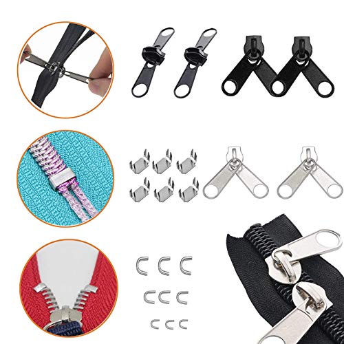 Zipper Repair Kit Zipper Replacement,85 pcs Zipper Replacement Accessories with Zipper Install Pliers Tool and Zipper Pulls , for Bags, Jackets, Jeans,Tents, Luggage and Sleeping Bag