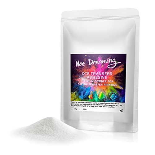 DTF Powder 500g/17.6 oz White Digital Transfer Hot Melt Adhesive, DTF Hot Melt Adhesive Fine Powder for Direct Print on T-Shirts, DTG PreTreat Transfer Powder for All DTF and DTG Printer