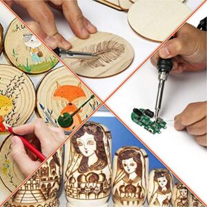 112Pcs Wood Burning Kit,60W Pyrography Pen Set with Adjust Temp Switch 200~450 ℃, Wood Burner Tool-Embossing,Carving,Soldering Tips,Stencils,Pencils,Christmas Stocking Stuffer Gifts for Men Adults Dad