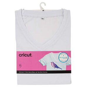 cricut women’s t-shirt blank, v-neck, x-large infusible ink, white