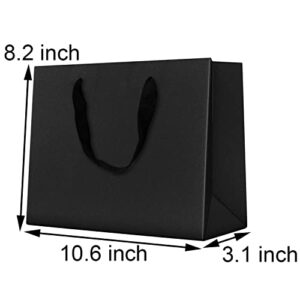 Axe Sickle Kraft Bags 10.7"x 8.3"x 3.2" Paper Bags with Handle Retail Wrap Bags Bulk for Merchandise Boutique Retail Bags, Party Gift Bags &Takeout Bags, Black 20 Pcs