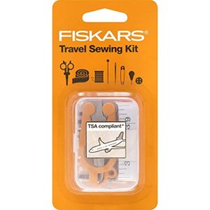 fiskars kit, travel supplies, 27 piece sewing accessories, orange