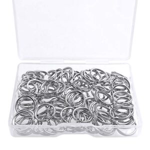 100 pcs split ring, small key rings bulk split keychain rings diy craft metal keychain connector accessories (12mm)