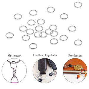 100 Pcs Split Ring, Small Key Rings Bulk Split Keychain Rings DIY Craft Metal Keychain Connector Accessories (12mm)