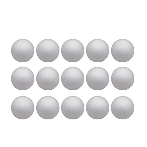 Crafjie Craft Foam Balls 3 Inches in Diameter 15-Pack, Smooth Polystyrenets Foam Ball, for Decoration Household School Projects DIY Arts and Craft, White